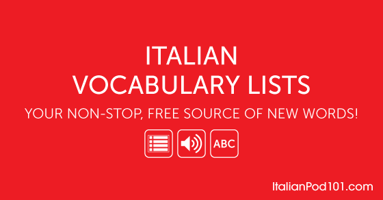 Learn Italian with Free Vocabulary Lists | ItalianPod101